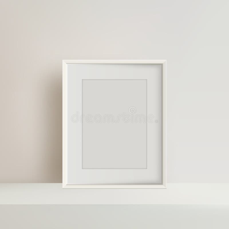 Realistic Empty White Photo Frame. Table Surface. Stock Vector ...