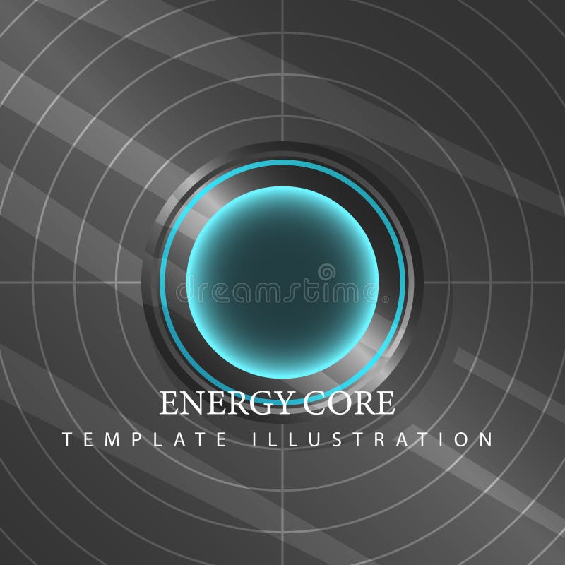 Realistic Energy Core. Modern Metallic Gradient Design Template with ...