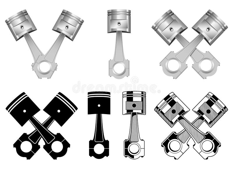 Realistic Engine Piston Isolated on White - 3d Render Stock Illustration - Illustration of alloy ...