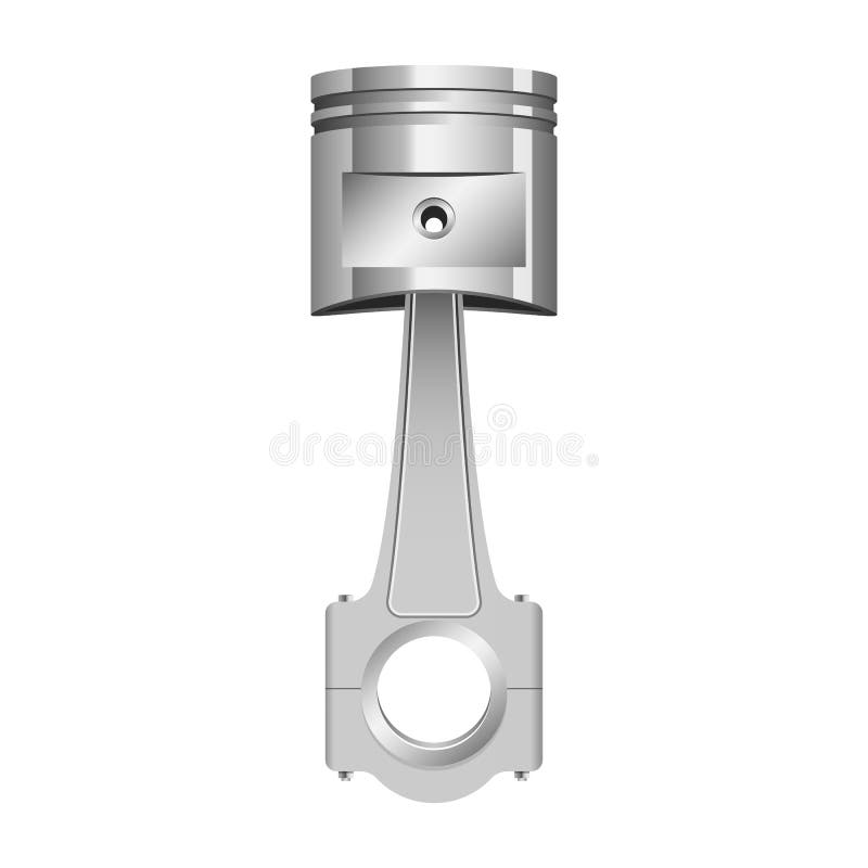 Realistic Engine Piston Vector Design Illustration Isolated on White ...