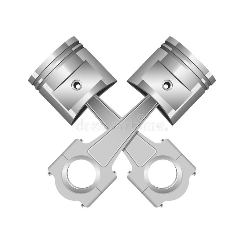 Realistic Engine Piston Isolated on White - 3d Render Stock Illustration - Illustration of alloy ...