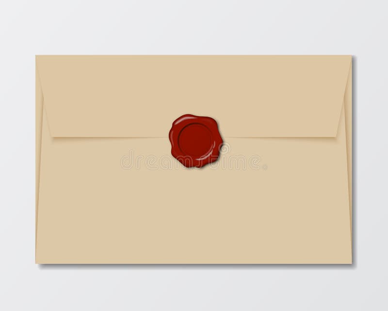 Realistic Envelope of Old Paper with Wax Seal - Vector Stock Vector ...