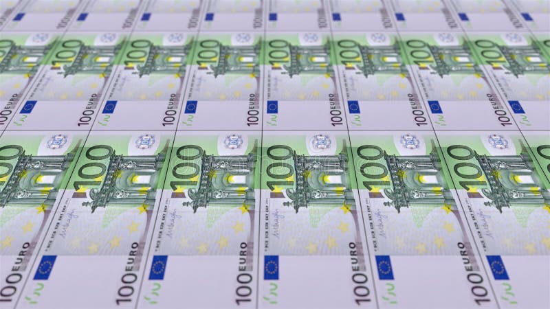 100 Euro Banknote. Close-up Looped Animation Stock Video - Video of ...