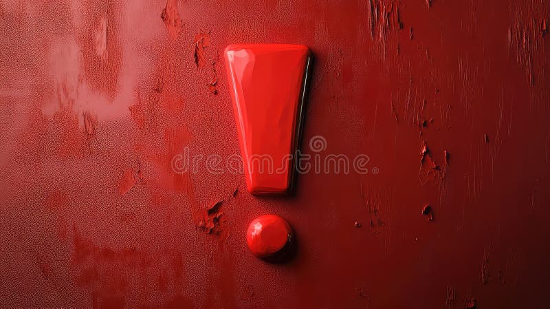 Realistic exclamation red stock image. Image of clarity - 393592273