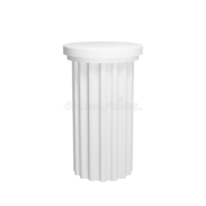 Realistic Exhibition Product Stand. White Vector Round Pedestal Mockup ...