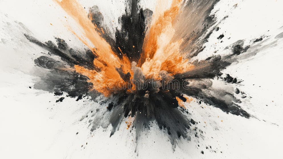 Realistic Explosion from Above. White Background Stock Illustration ...