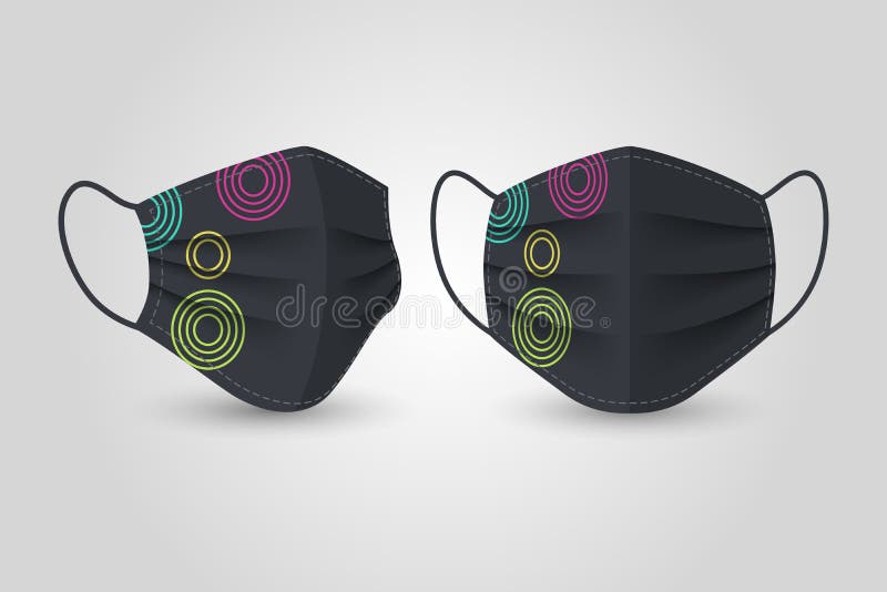 Realistic Fabric Face Mask Concept Vector Illustration Stock ...