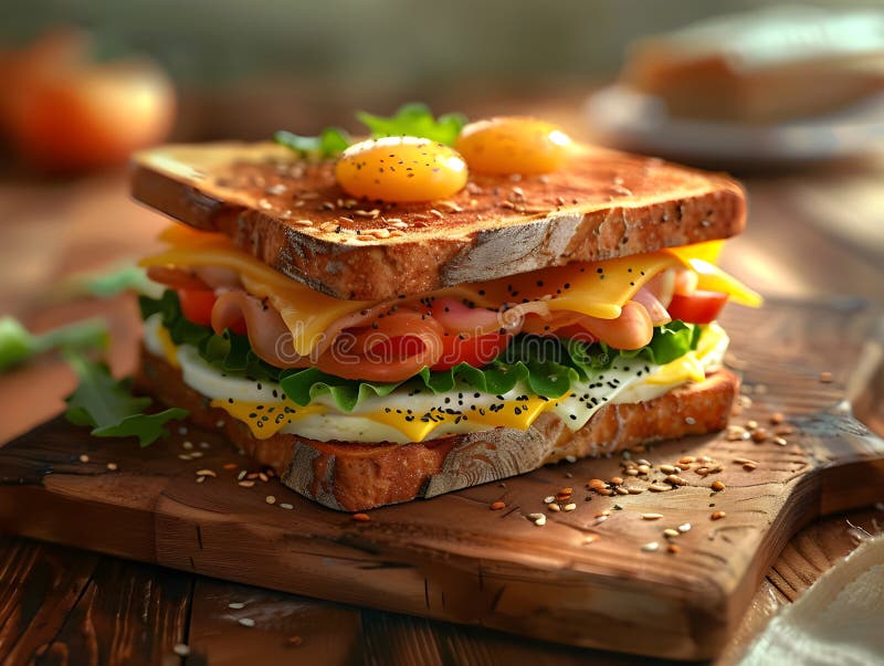 Realistic Fall Breakfast Sandwich Recipe - Ai Generated Stock ...