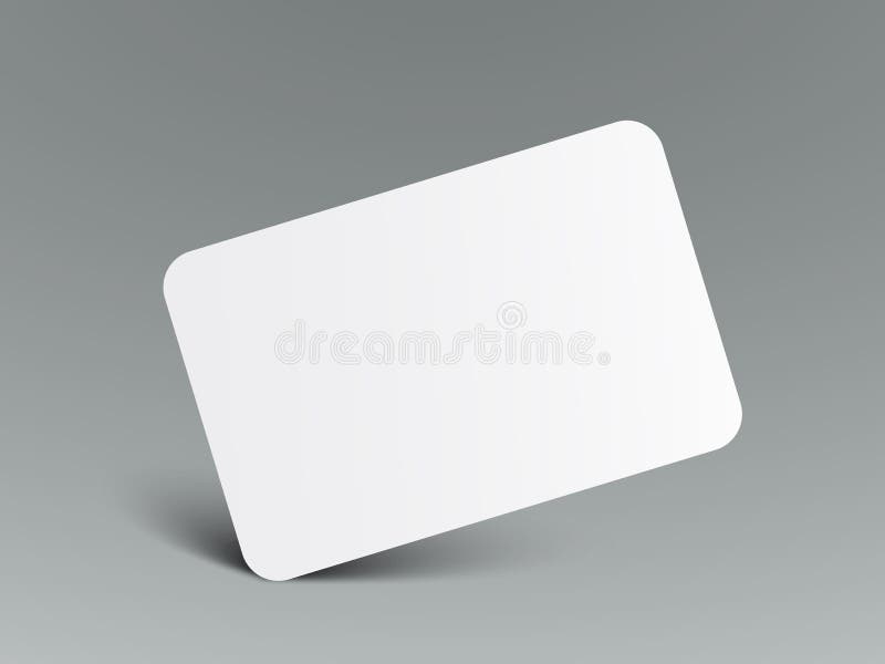 Realistic Falling Card Paper Template Mockup with Shadows on a Gray ...