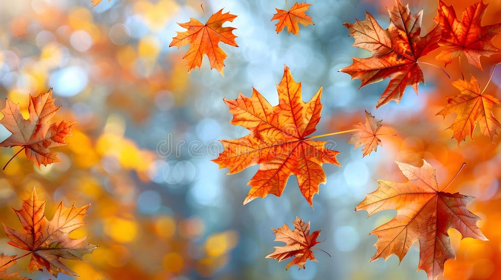 Realistic falling leaves stock photo. Image of maple - 330475328