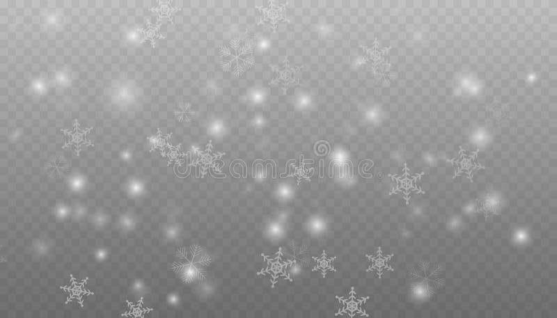 Realistic falling snow stock vector. Illustration of transparent ...