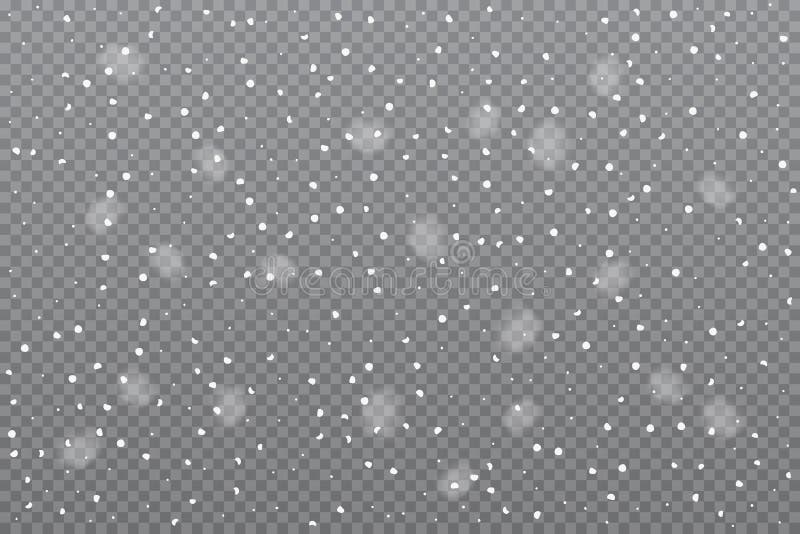 Realistic Falling Snow on Transparent Background. Vector Illustration ...