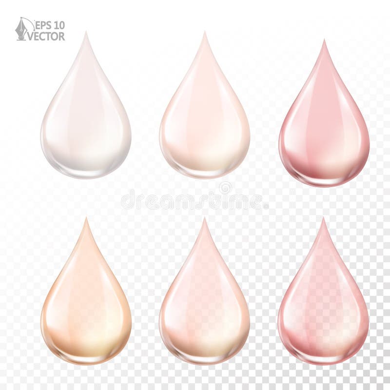 Realistic Falling Transparent Drop, Cream, Soap or Perfume. 3d Vector ...