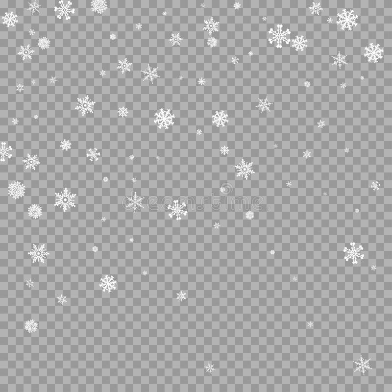 Realistic Falling White Snow Overlay on Transparent Background ...