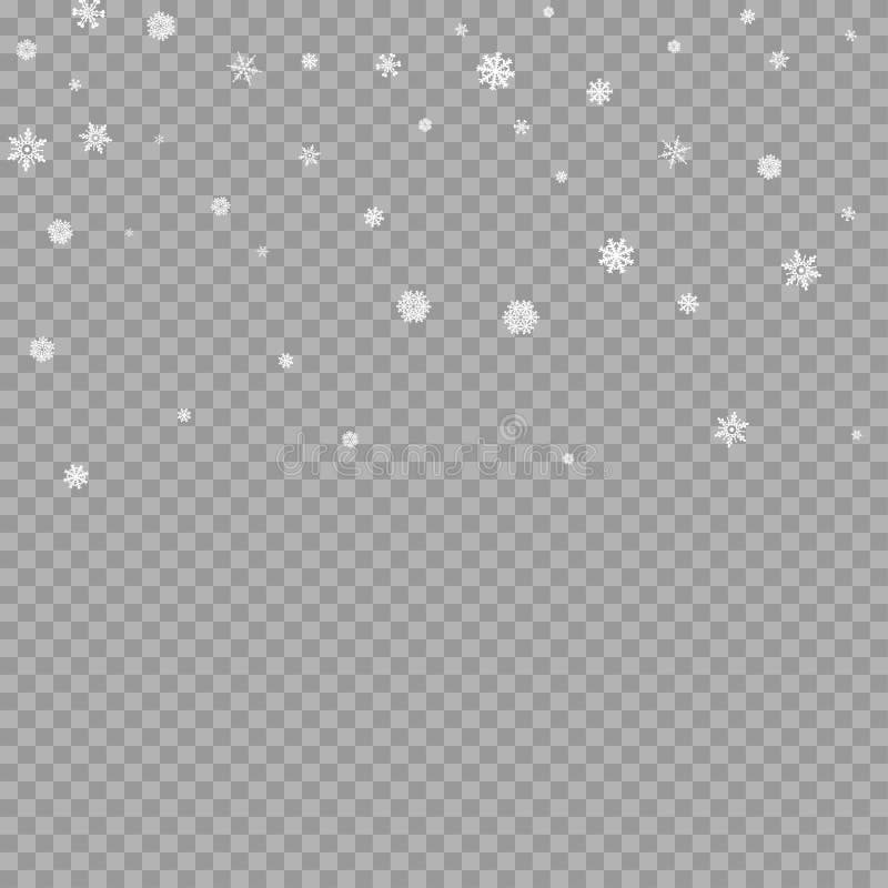 Realistic Falling White Snow Overlay on Transparent Background ...