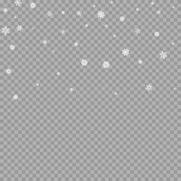 Realistic Falling White Snow Overlay on Transparent Background ...