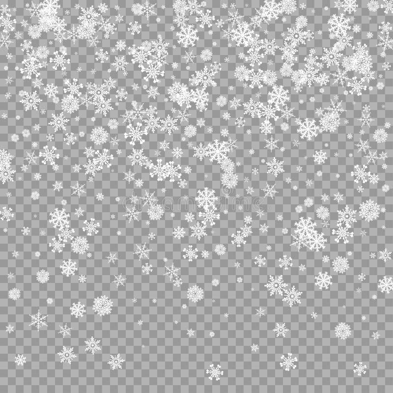 Realistic Falling White Snow Overlay on Transparent Background ...