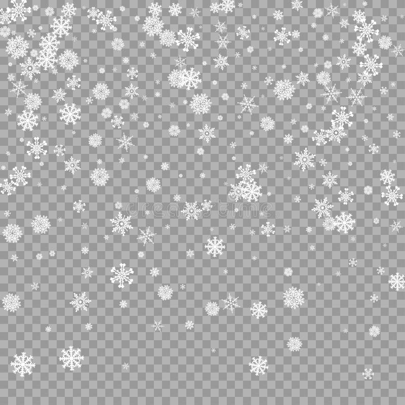 Realistic Falling White Snow Overlay on Transparent Background ...