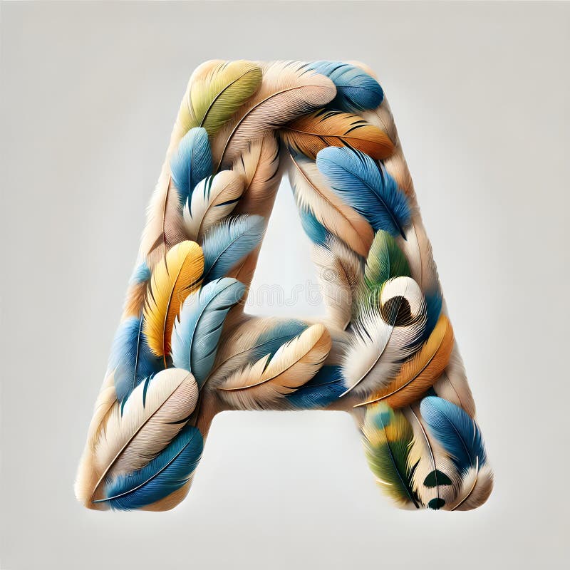 Realistic Feather Patterns Letter a Stock Illustration - Illustration of bird, colorful: 356331645