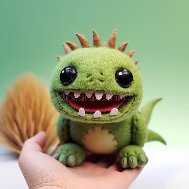 Realistic Felt Bunyip Plush Toy on Solid Color Background Stock ...