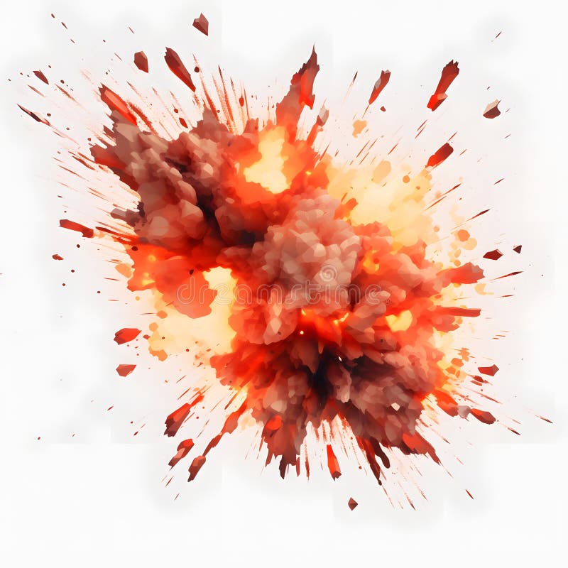 Realistic Fiery Explosion of Dynamite with Sparks on a White Background ...