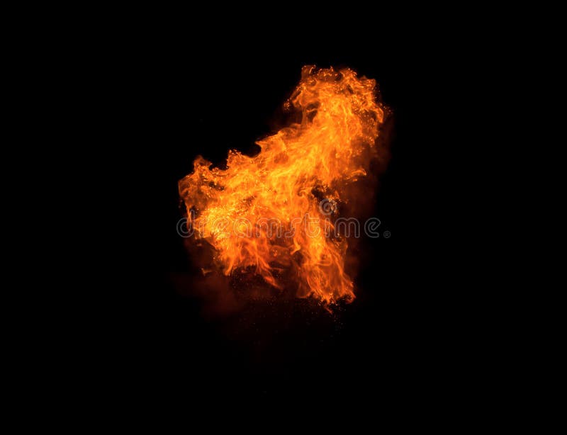 Realistic Fiery Explosion Over a Black Background Stock Photo - Image ...
