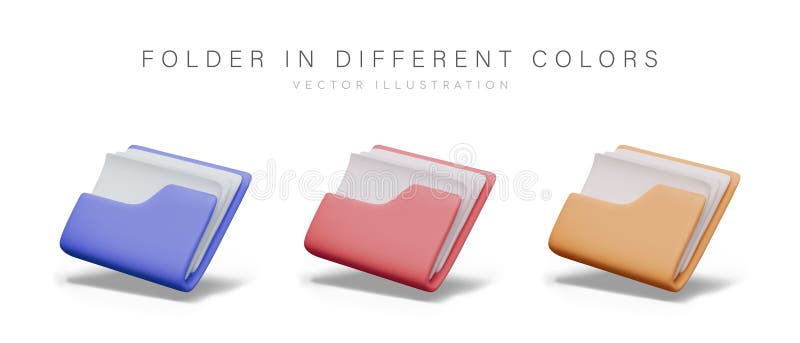 Realistic File Folder with Blank Wrapper and White Sheets, Vector ...