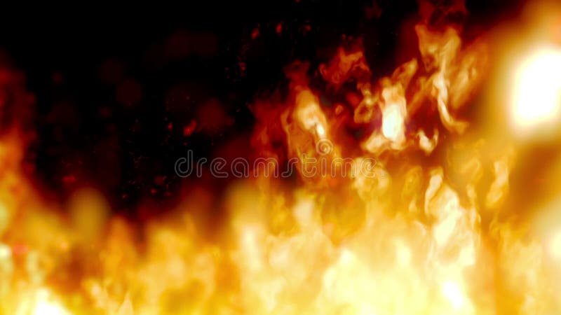Realistic Fire Animation Ball Isolated Over Black Background in Full HD ...