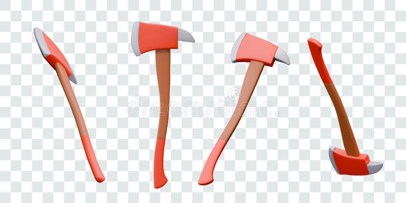 Realistic Fire Ax in Different Positions. Vector Color Isolated ...
