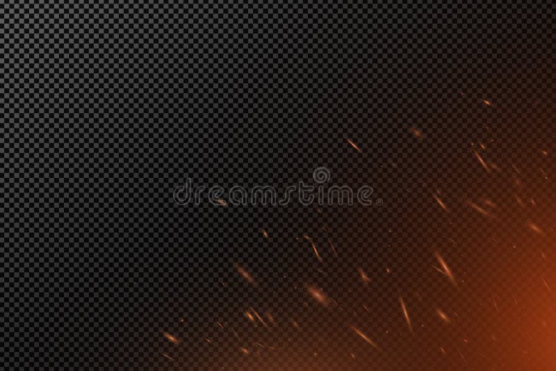 Realistic Fire Effect with Particles on a Transparent Dark Background ...