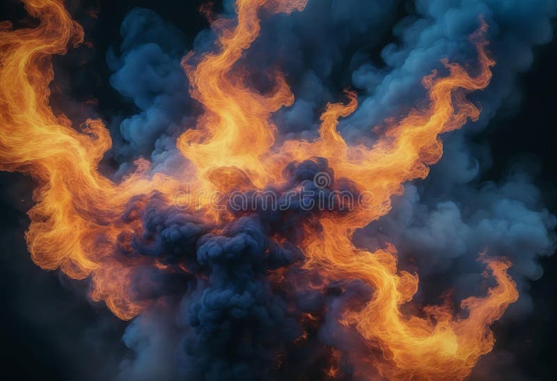 Realistic Fire Energy Effect for Backgrounds Stock Illustration ...