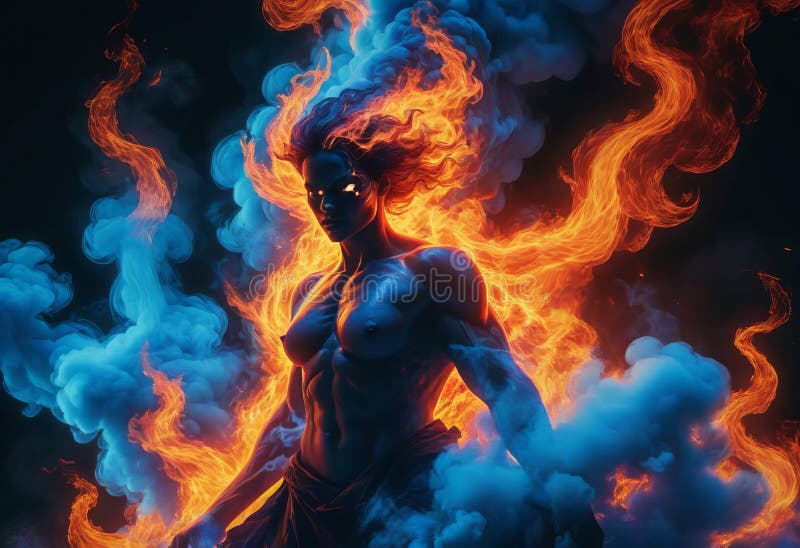 Realistic Fire Energy Effect for Backgrounds Stock Illustration ...