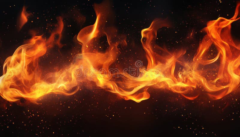 Realistic Fire Flame Effect with Transparent Background in a Vibrant ...
