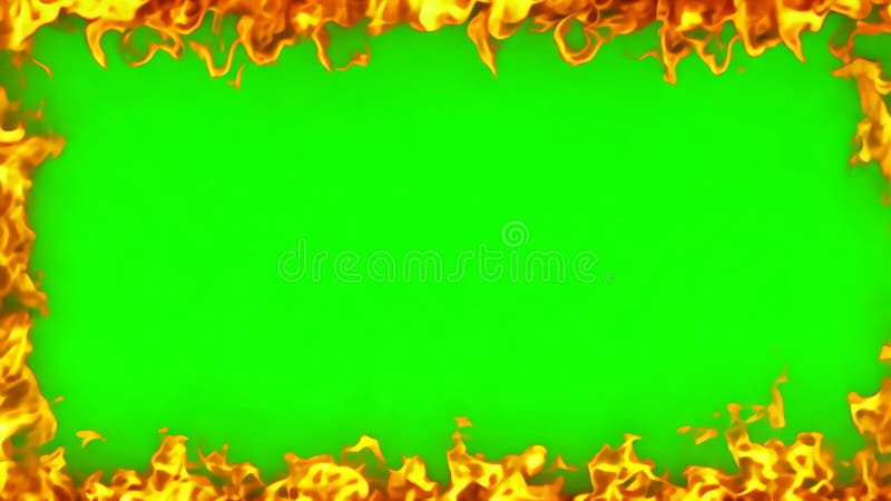 Realistic Fire Flame Frame Green Screen Stock Footage - Video of ...