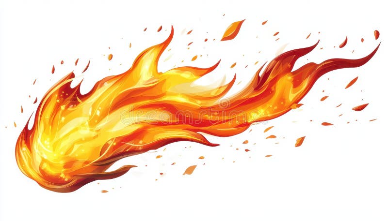 Realistic Fire Flame Graphic with Transparent Background for Design ...