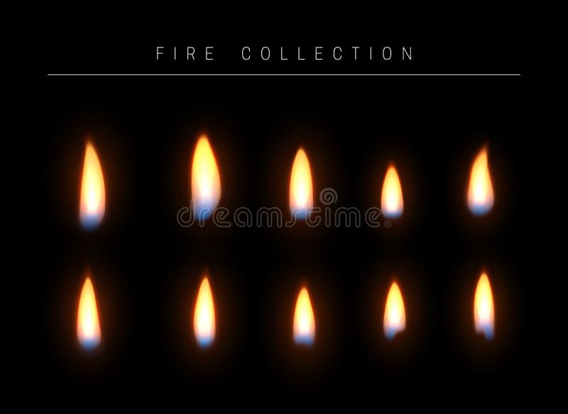 Realistic Fire Flame Light Effect. Stock Vector - Illustration of ...