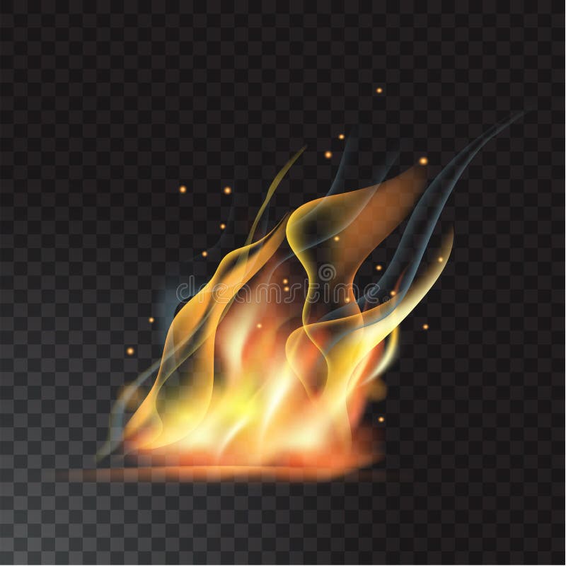 Realistic fire flame stock vector. Illustration of flammable - 98317773