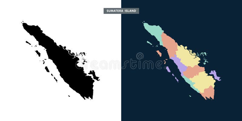 Vector Illustration of an Indonesian Map and Island of Sumatra Stock ...
