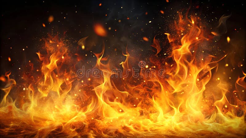 Realistic Fire Flames Background Overlay Stock Illustration ...