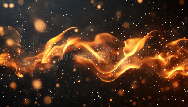 Realistic Fire Flames Burning with Glowing Particles Stock Image ...