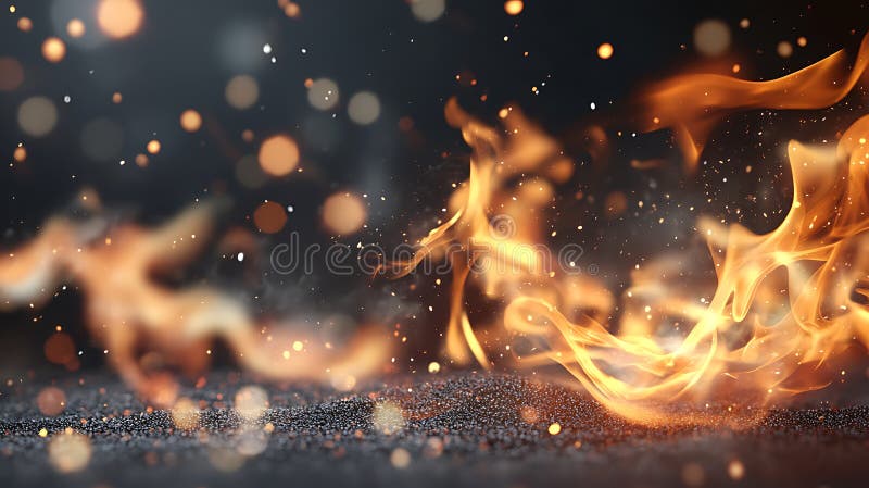 Realistic Fire Flames Overlay. Stock Illustration - Illustration of ...