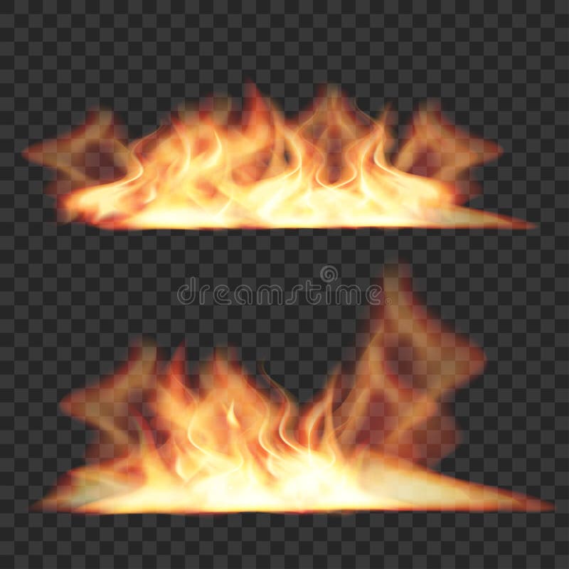 Realistic Fire Flames Set. Burning Campfire Effect. Transparent Overlay ...