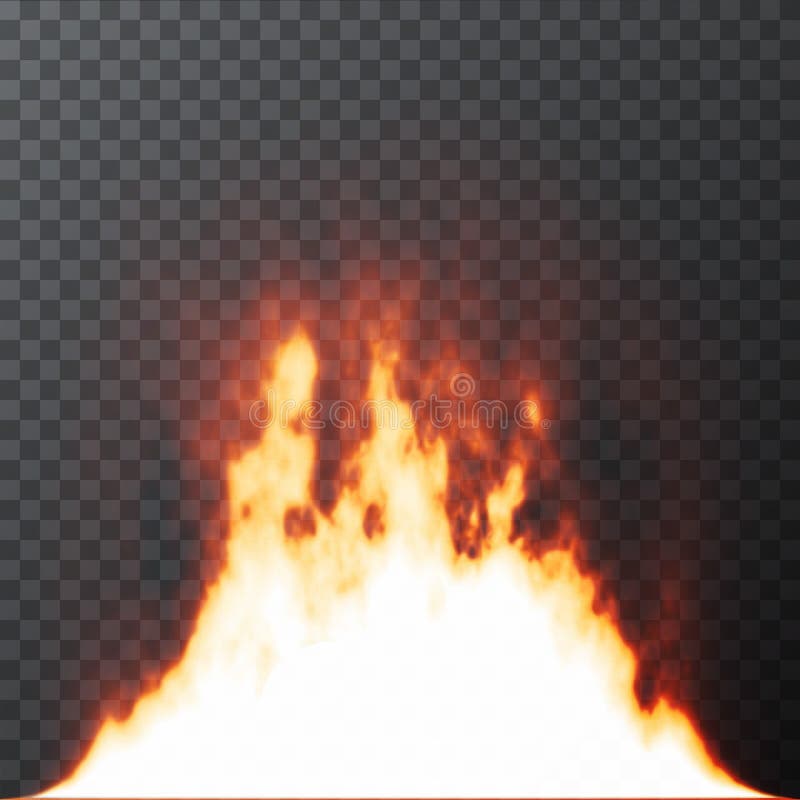 Realistic Fire Sparks on Transparent Background. Vector Illustration of ...