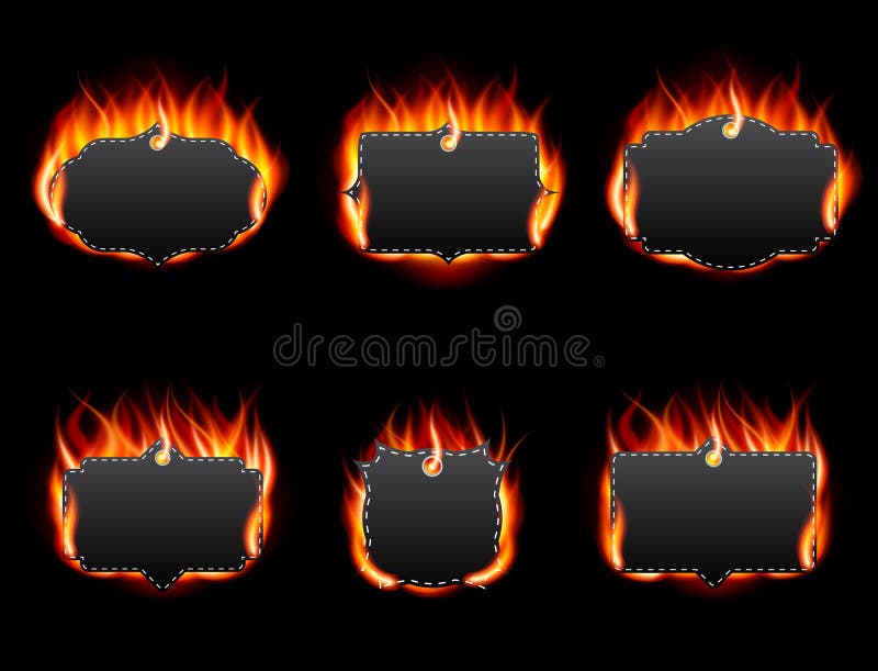 Fire art label sticker stock vector. Illustration of shape - 41016326