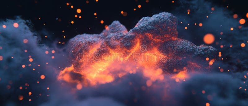 Realistic Fire Simulation with Dynamic Physics on a Black Background ...