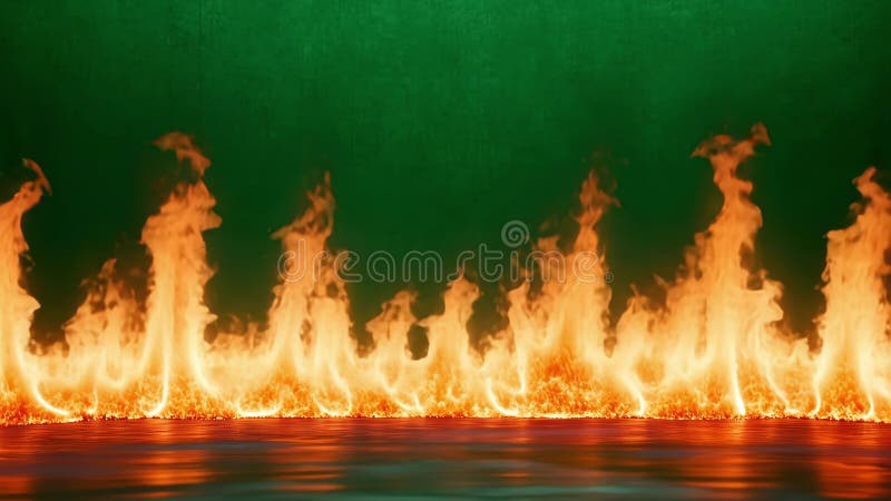 Realistic Fire Burning on Green Screen Background Stock Footage - Video ...