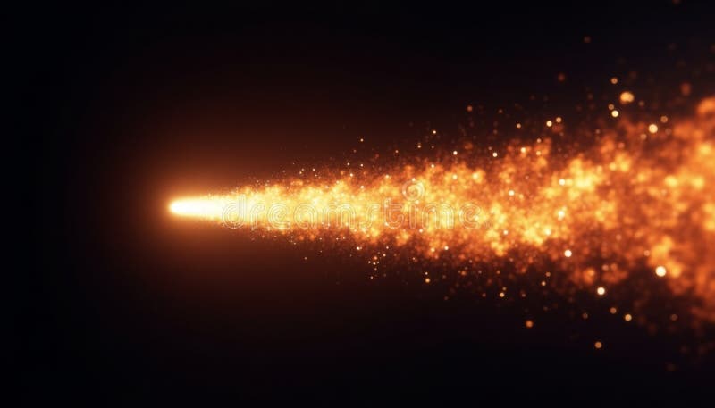 Realistic Fireball Comets with Isolated Flame Trails Stock Illustration ...