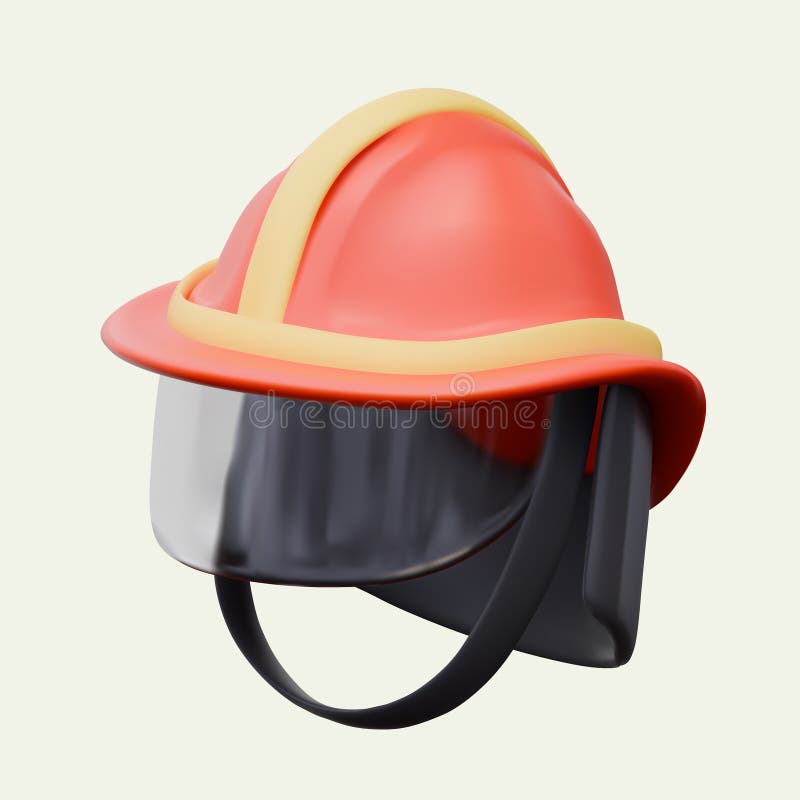 Realistic Firefighter Helmet with Transparent Face Shield. Protective ...