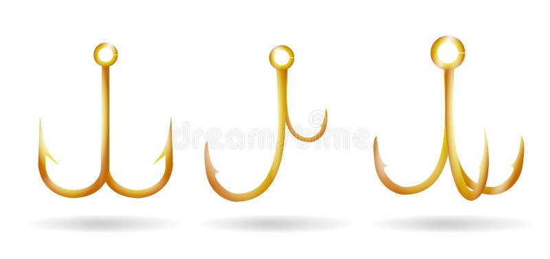Realistic Fishing Hook Isolated on White Background Stock Illustration ...