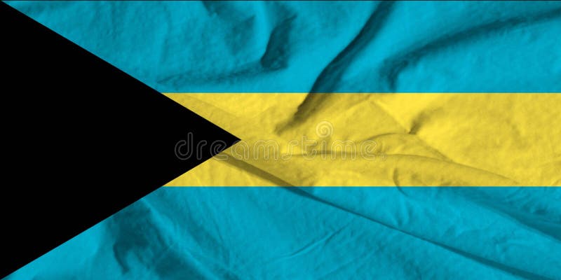 Realistic Flag of Bahamas on the Wavy Surface of Fabric Stock ...